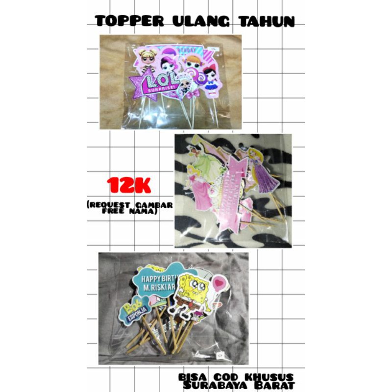 Jual TOPPER ULANG TAHUN KARAKTER | Shopee Indonesia