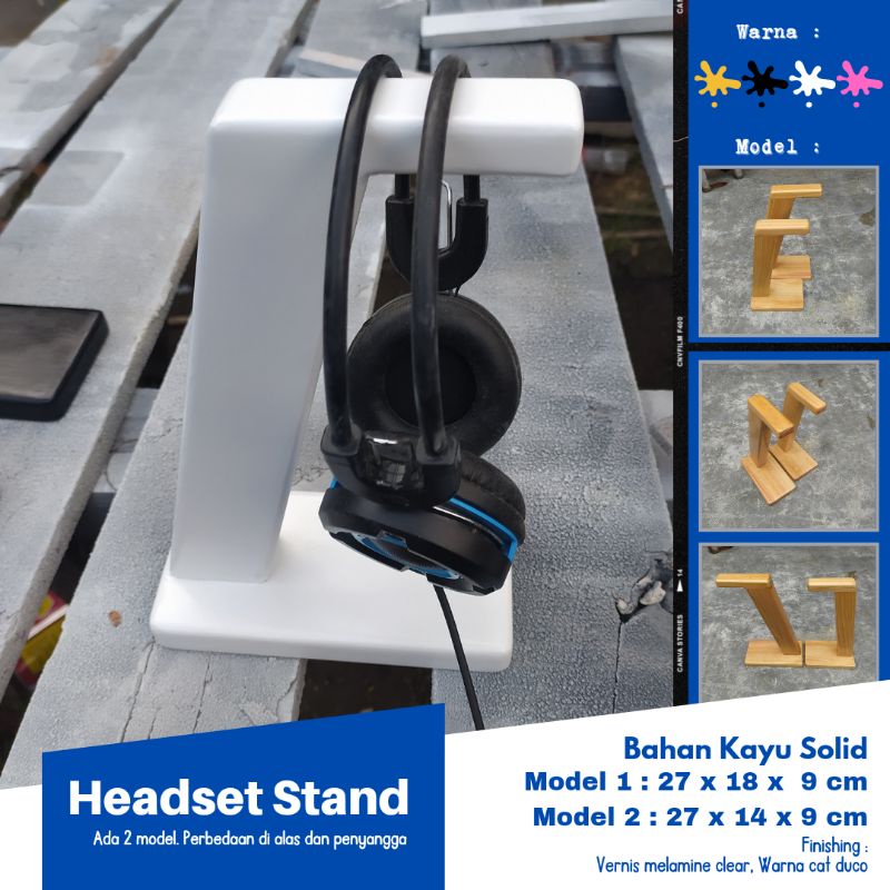Jual Headphone hanger headset stand holder kayu | Shopee Indonesia