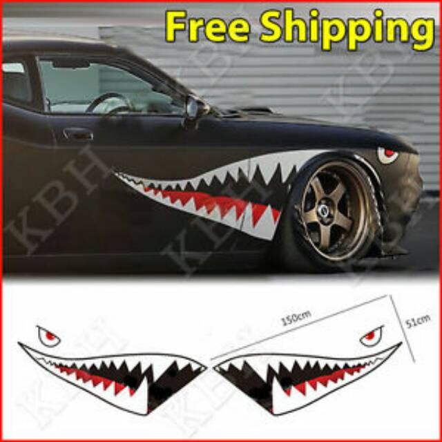 Jual Stiker mobil motif hiu / stiker hiu / shark sticker | Shopee Indonesia