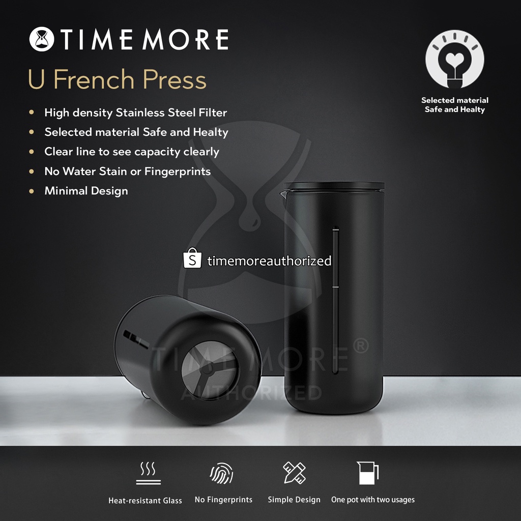 Jual Timemore U French Press Portable Coffee Pot Small Coffee Maker 450ml | Shopee Indonesia