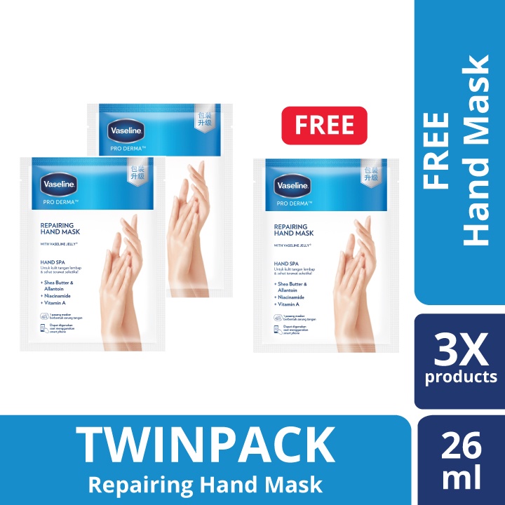 Jual Buy2Get1 Vaseline Repairing Hand Mask with Vaseline Jelly ...