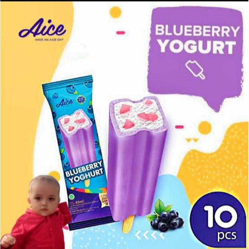 Jual Aice Ice Cream Bluberry yoghout isi 10 pcs Es krim | Shopee Indonesia