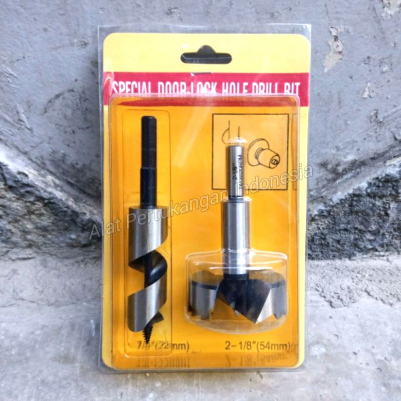 Jual Mata Bor Engsel Sendok Set Untuk Lubang Kunci Kayu Pintu Hole Saw ...