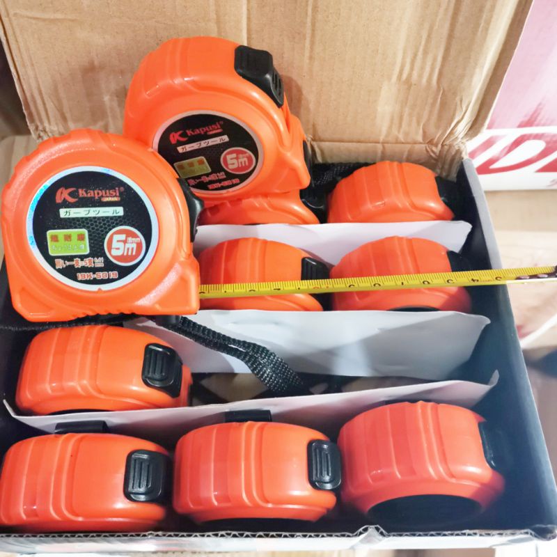 Jual meteran tarik kuning 5 meter KAPUSI JAPAN TECH meteran tarik plat ...