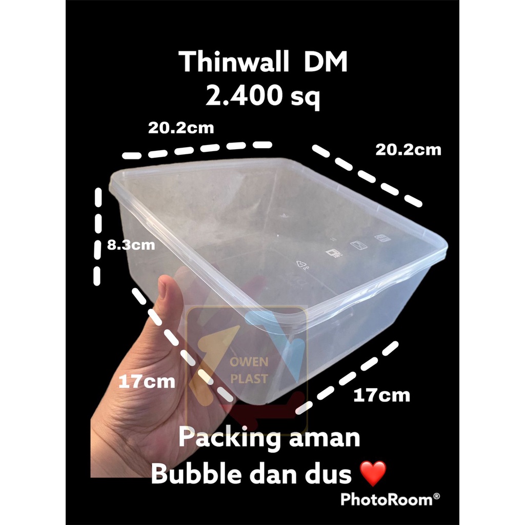 Jual THINWALL DM/KOTAK MAKAN PLASTIK JUMBO MEREK DM 2400ML ISI 25 SET WADAH DAN TUTUP | Shopee ...