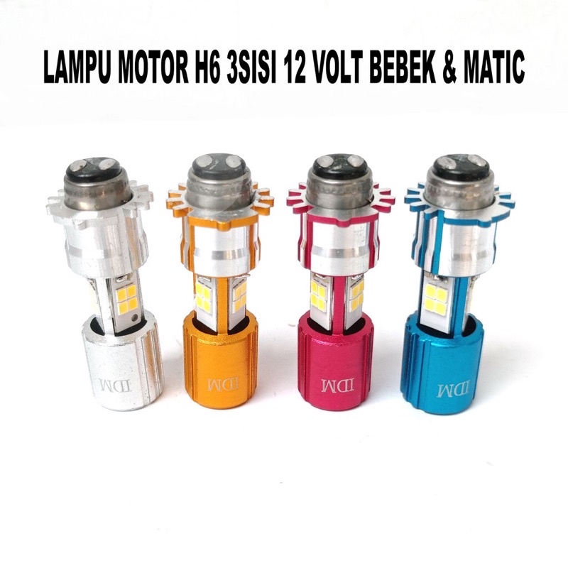 Jual Lampu Depan LED 3 Sisi H6 AC/DC12V LED 3 Sisi Model Gerigi - Warna ...