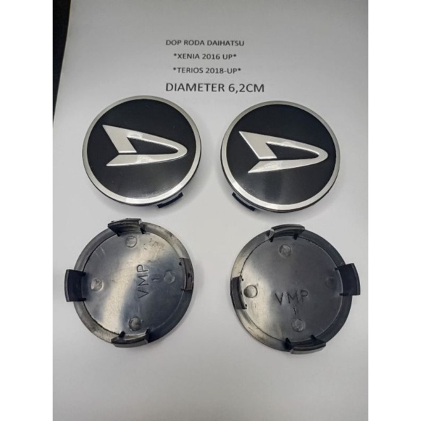 Jual dop roda tutup velg daihatsu xenia terios hitam crom diameter 6 ...