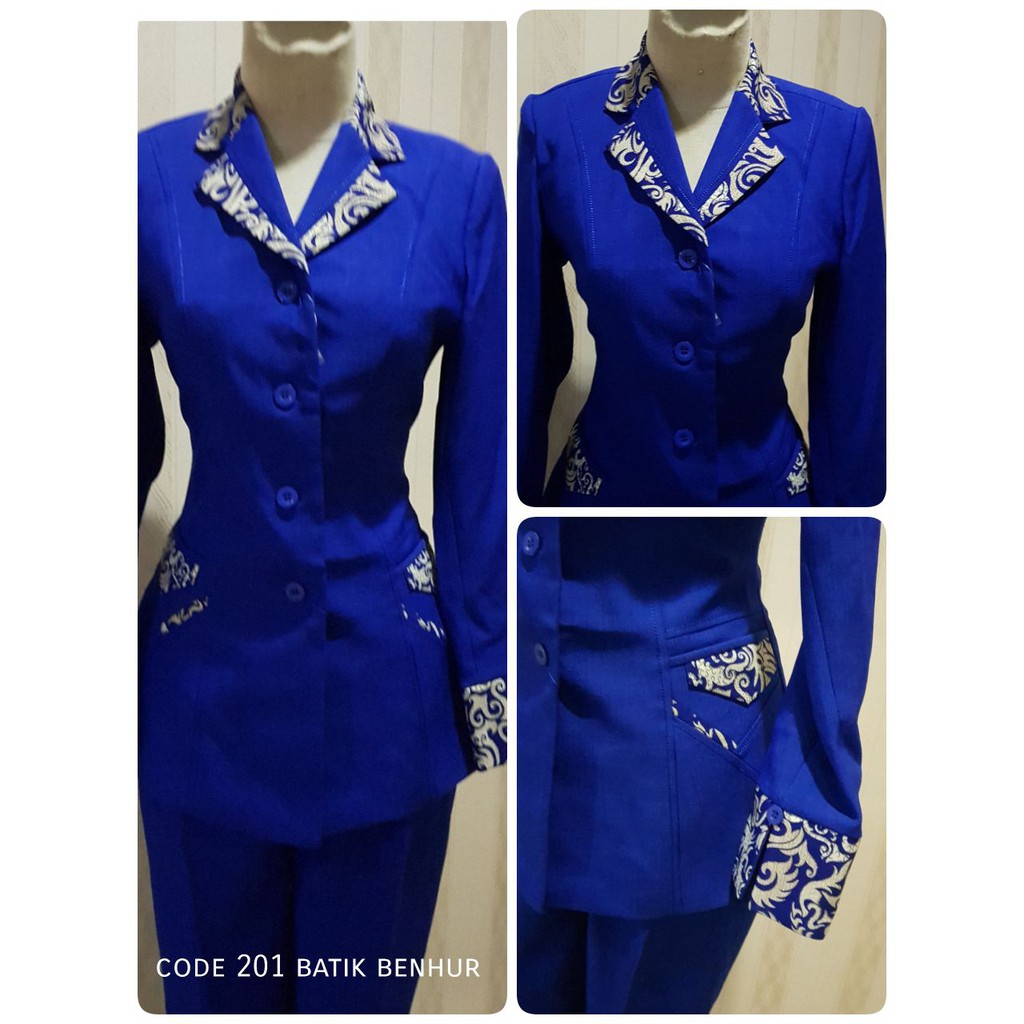 Jual Setelan blazer wanita/Exclusive blazer wanita batik benhur warna ...