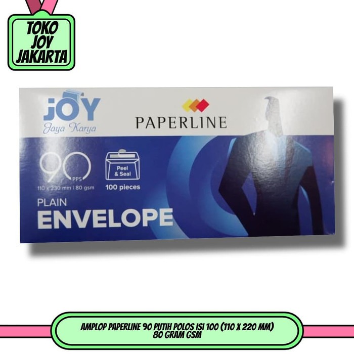 Jual Amplop PAPERLINE 90 Putih Polos isi 100 (110 x 220 mm) 80 Gram Gsm ...
