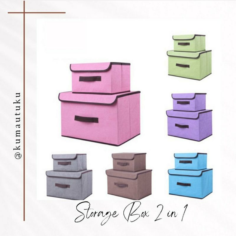 Jual Storage Box 2 in 1 / Box Pakaian / Box Mainan Anak / Box Baju 2 ...
