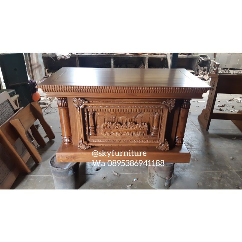 Jual meja altar relif perjamuan | Shopee Indonesia