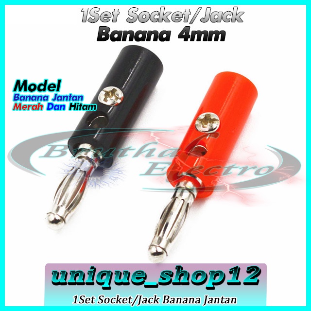 Jual Socket Jack Banana Jantan Merah Hitam | Shopee Indonesia