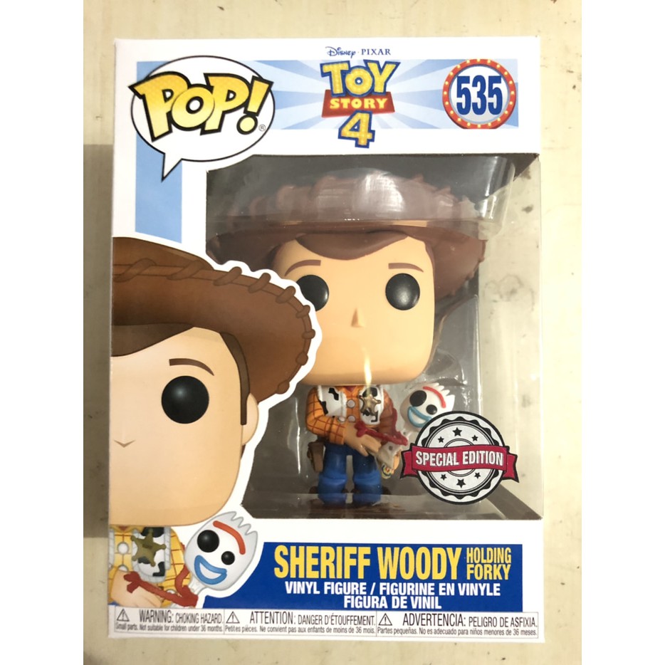 Jual Funko Pop Disney Toy Story 4 Sheriff Woody Holding Forky