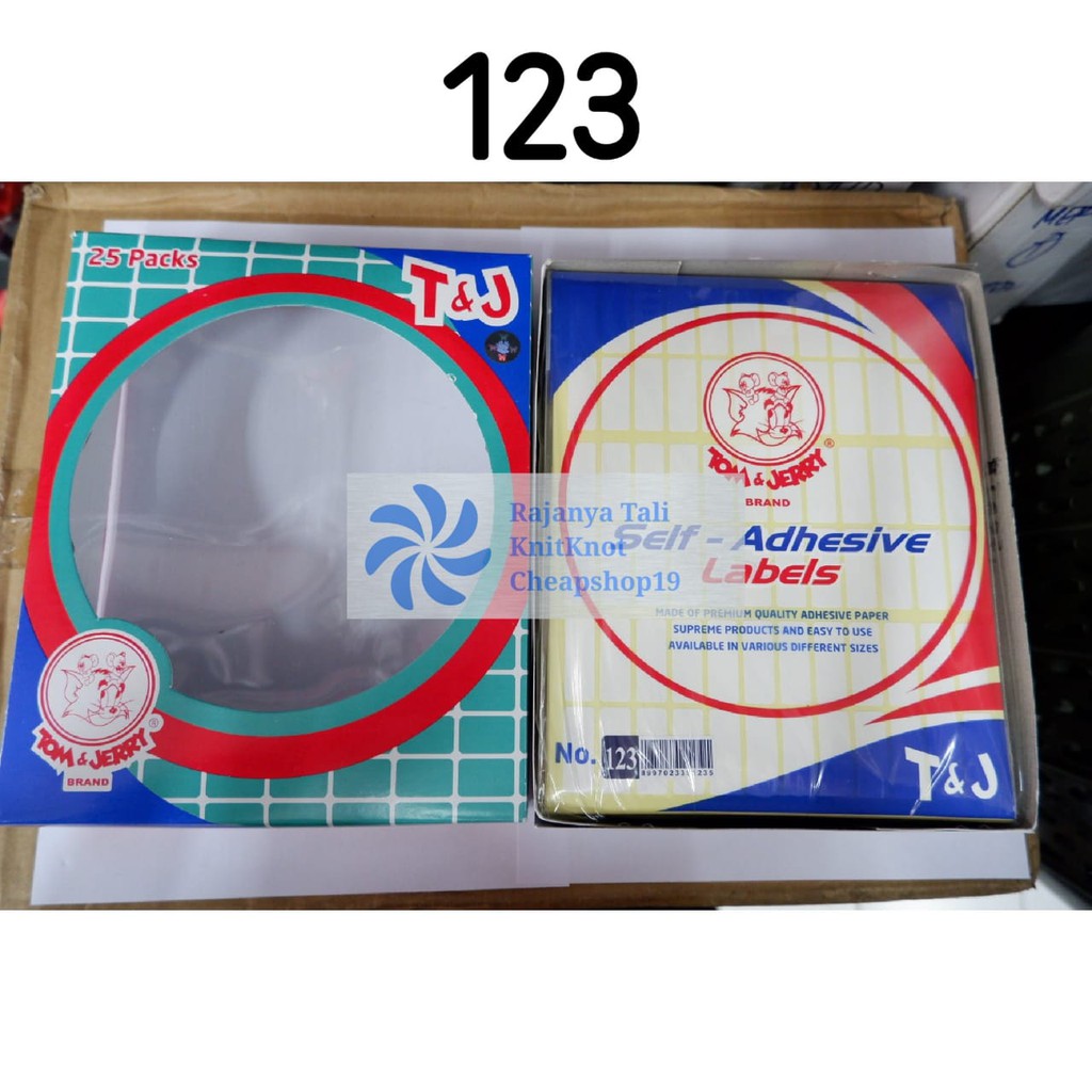 Jual Kertas Stiker Sticker Label TOM & JERRY No.123 HVS 11 x 30 mm isi ...