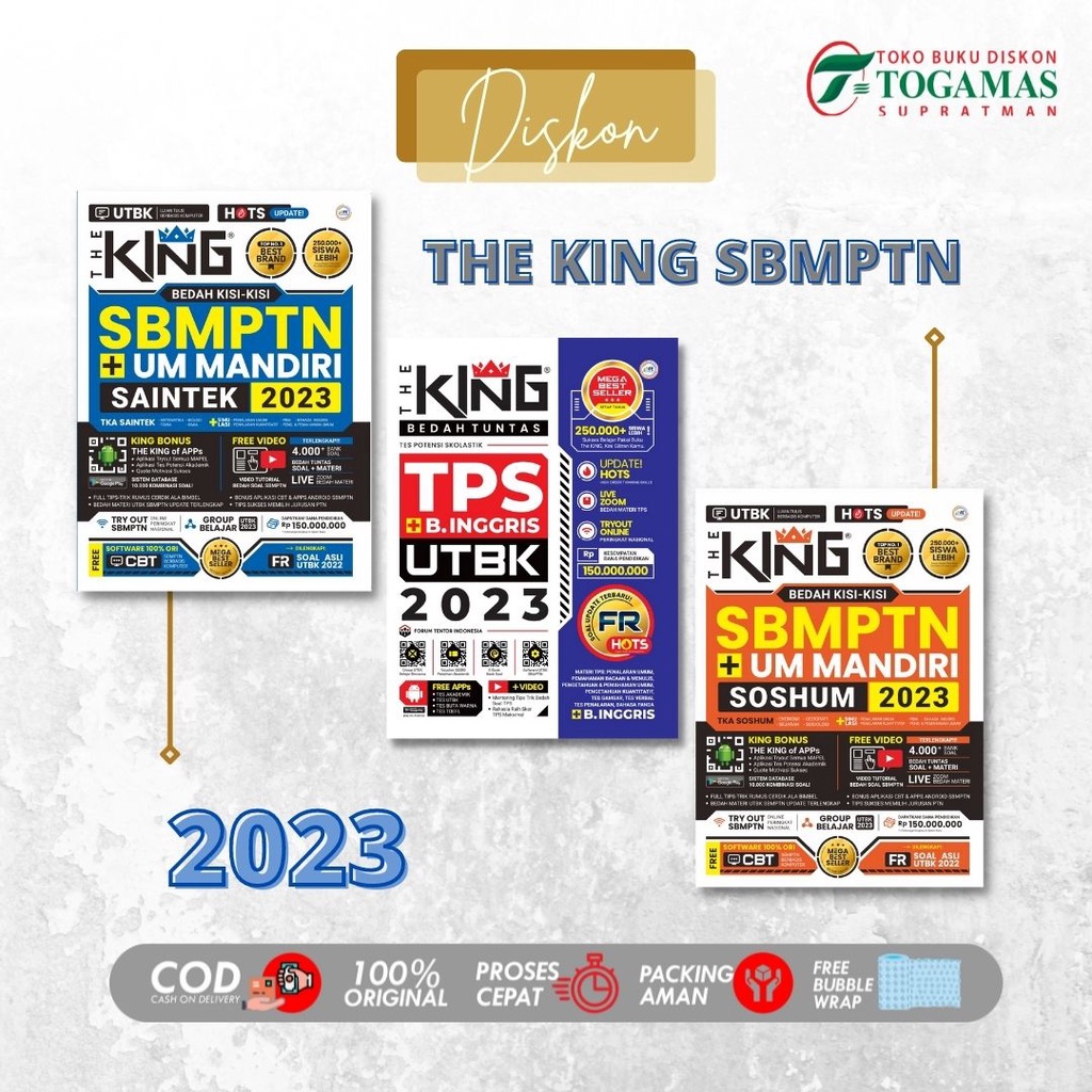Jual THE KING BEDAH KISI-KISI SBMPTN & UM MANDIRI SOSHUM 2022/2023/SAINTEK 2022-2023/TPS UTBK ...