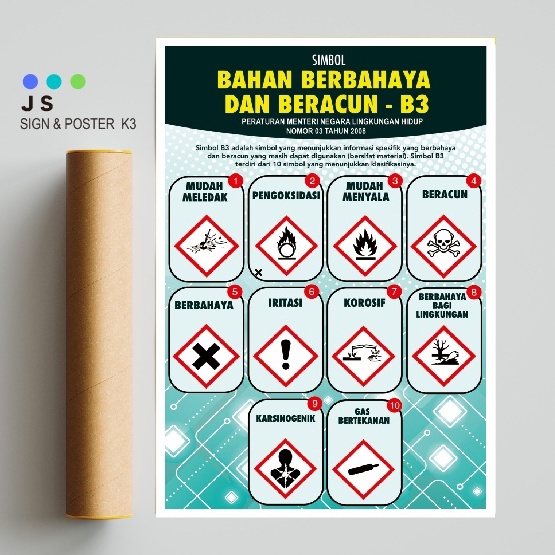 Jual POSTER SAFETY K3 SIMBOL MATERIAL B3 | Shopee Indonesia