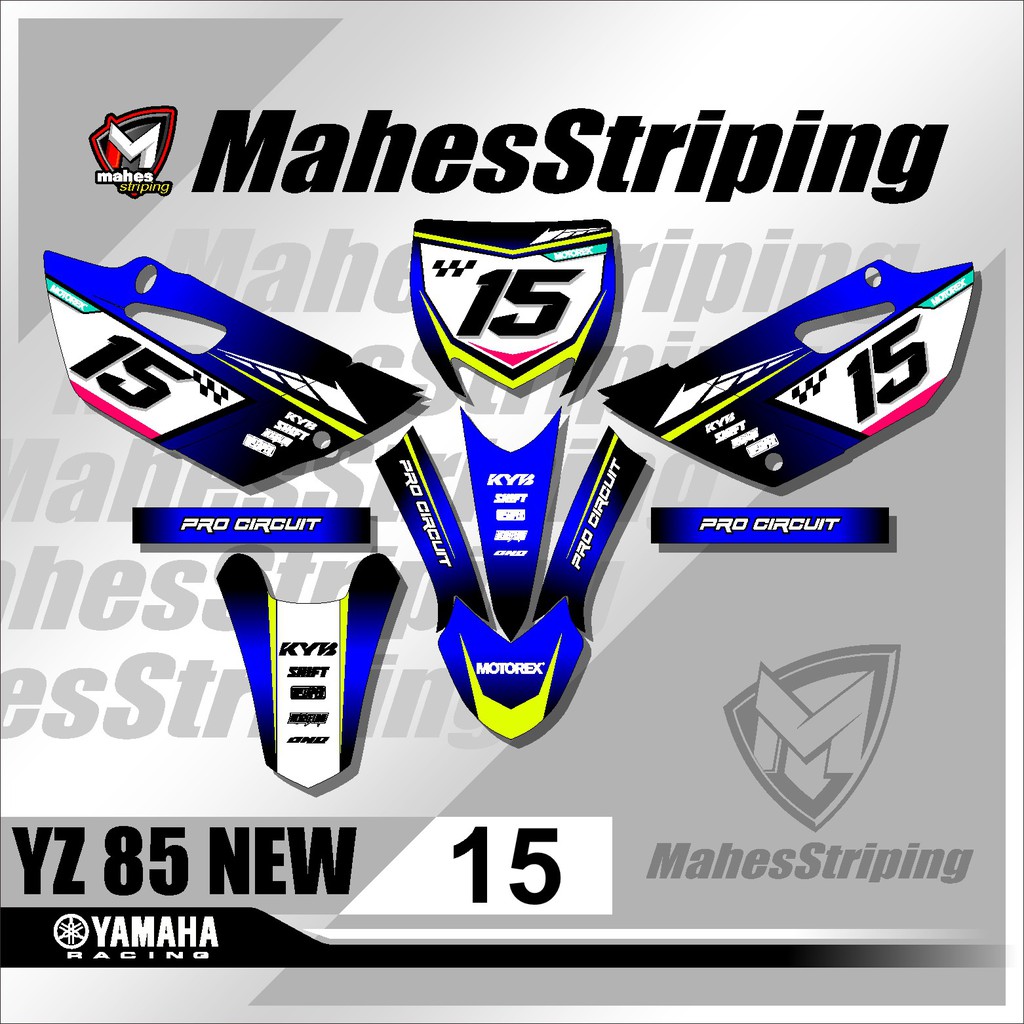 Jual Sticker Striping Stiker Decal Variasi YZ 85 Motif Racing MS-15 ...