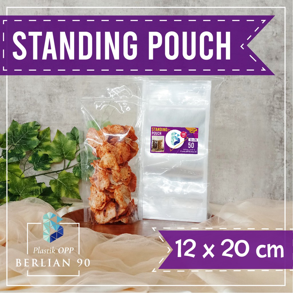 Jual PLASTIK STANDING POUCH 12X20 CM ISI 50 LEMBAR / PLASTIK KLIP ...