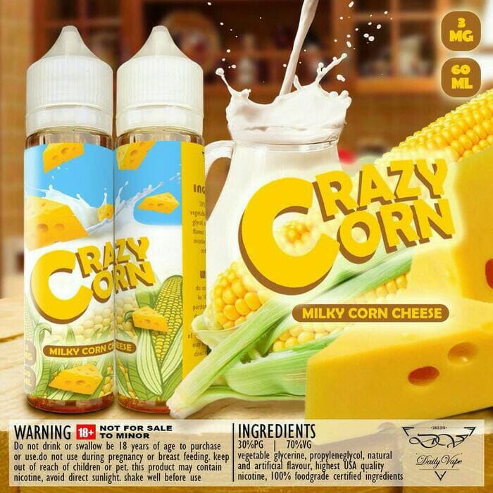 Jual Liquid Crazy corn milky corn cheese / jasuke 60ml 3mg premium vape ...