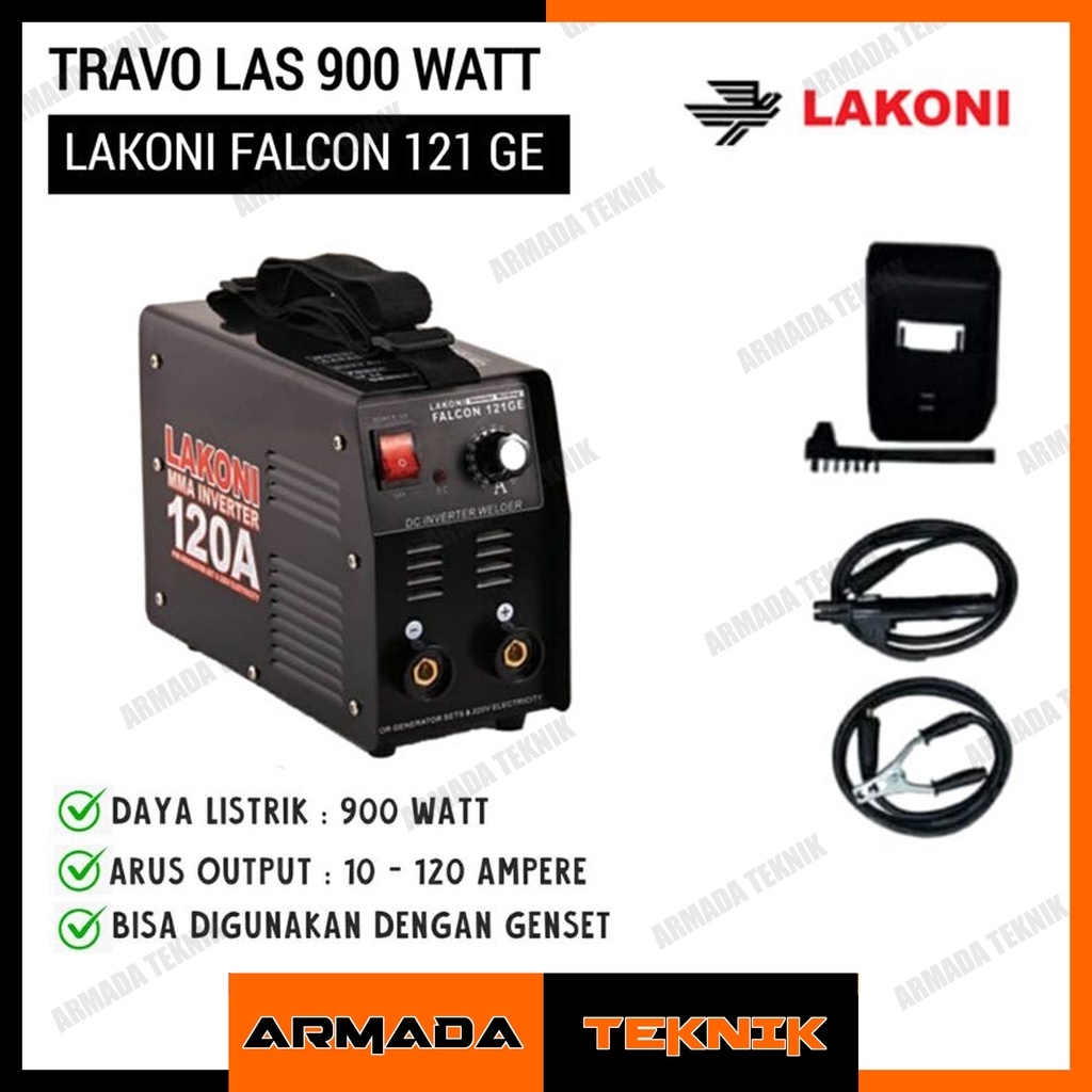 Jual Mesin Travo Las MMA Inverter Lakoni Falcon 121 GE 900 Watt ...
