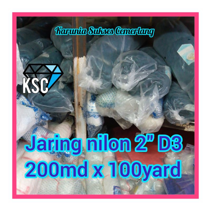 Jual JARING NILON 2 INCH D3 200X100 / JARING IKAN NILON / JARING NILON ...