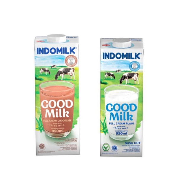 Jual Indomilk UHT 950ml Susu UHT Good Milk Rasa Plain dan Coklat ...