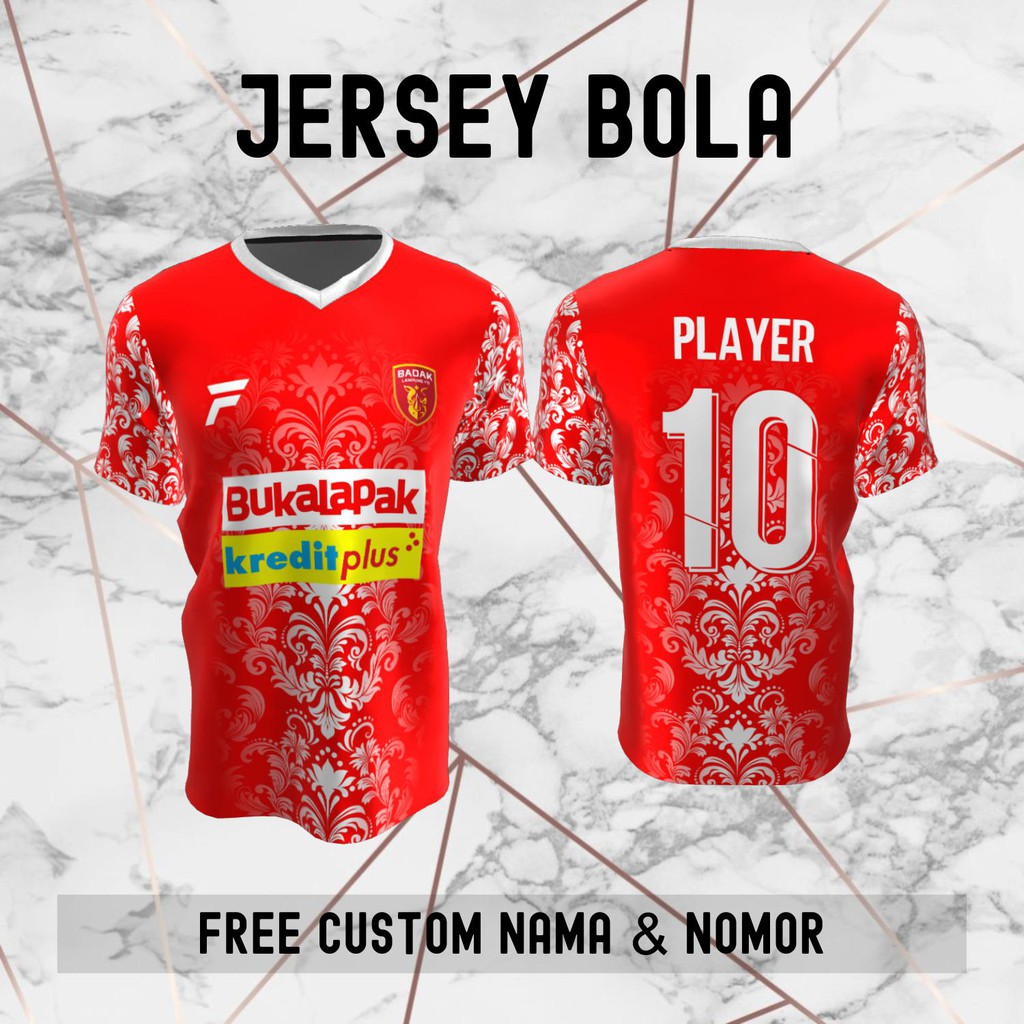 Jual Jersey Batik Badak Lampung FC Klub Bola Baju Kaos Custom Nama dan ...