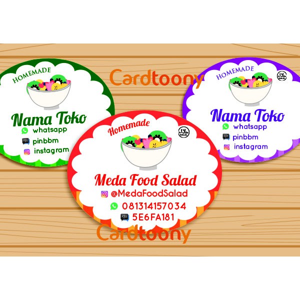 Jual Sticker / stiker label toko produk makanan salad buah sayur ...
