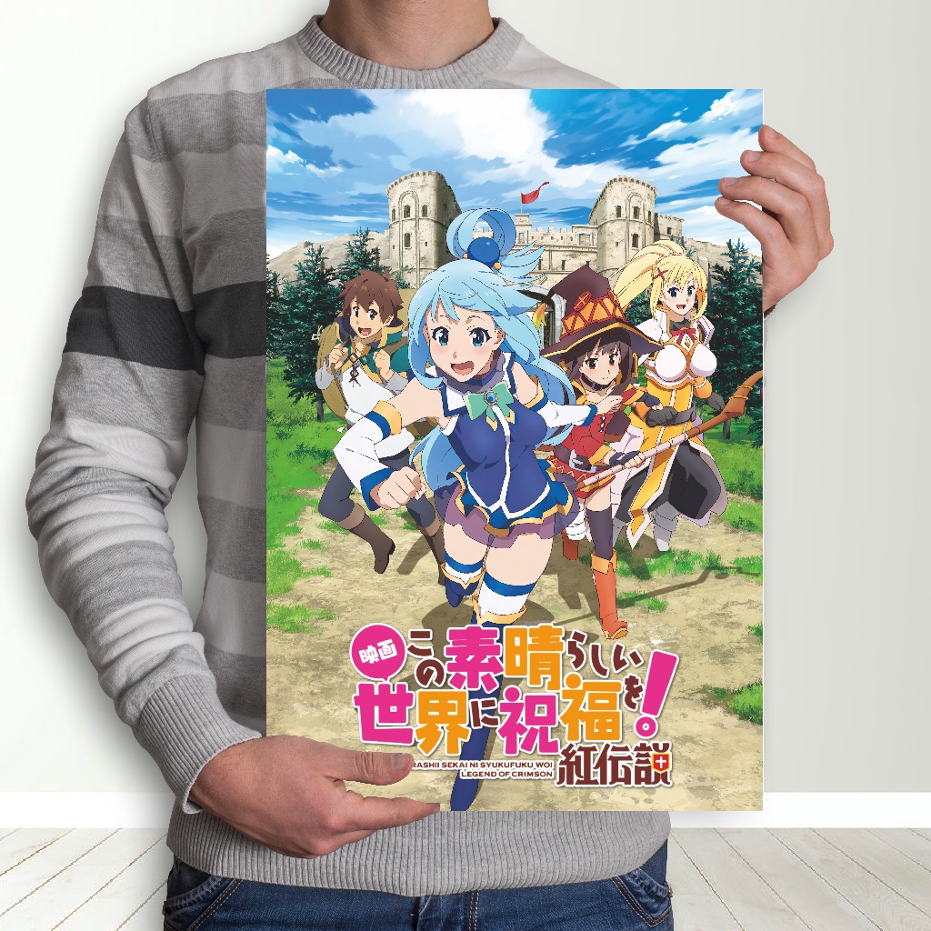 Jual Poster Anime Konosuba Satou Kazuma Megumin Aqua Darkness - Size A3 ...