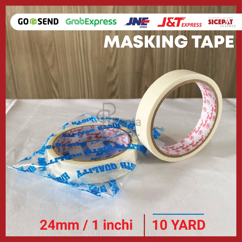 Jual Lakban Kertas / Masking Tape (T) (24 mm / 1 inchi X 10 yard) BODHI ...