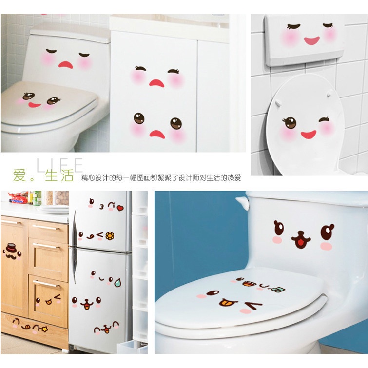 Jual IJN STICKER CLOSET DUDUK STIKER TOILET LUCU CUTE SMILE 30x60 ...