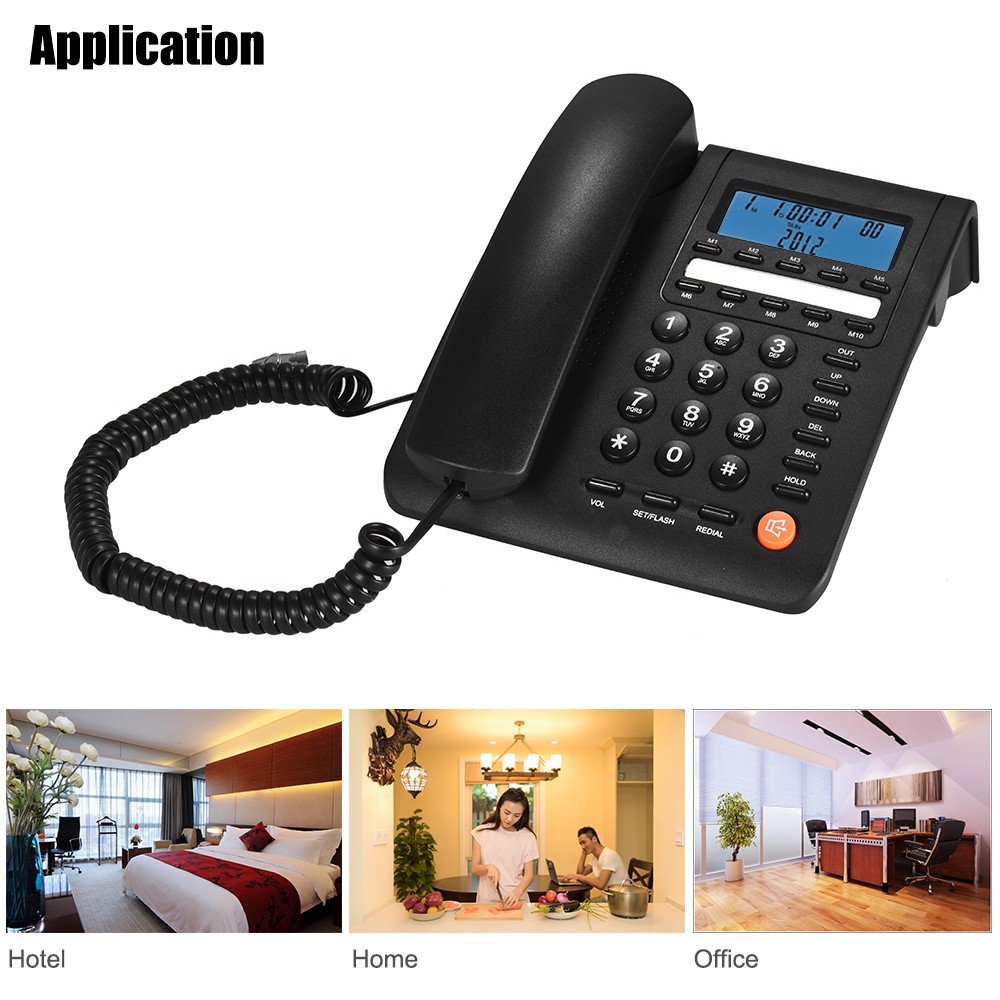 Jual Desktop Telefon Corded Telephone Home Phone Landline Phone LCD Display handphone for ...