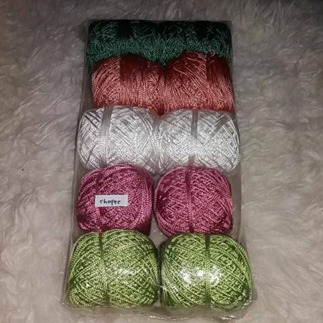 Jual Benang Rajut Nilon d27 (paket mix10 gulung/ pack/ 1 Kg ) | Shopee ...