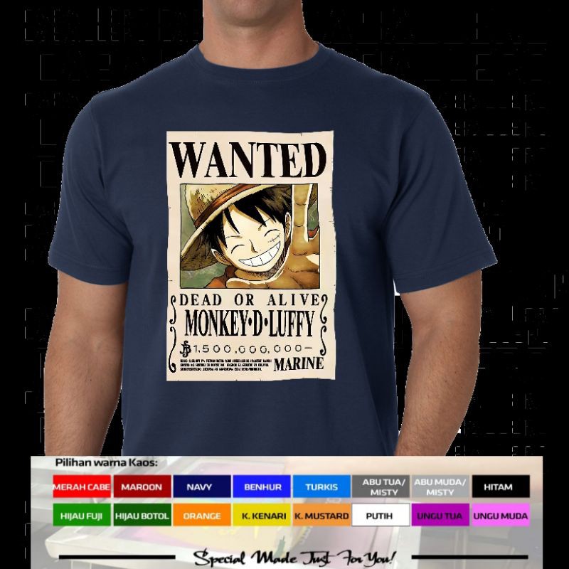 Jual KAOS BAJU MONKEY D LUFFY ONE PIECE BIG SIZE S M L XL XXL 3XL 4XL ...