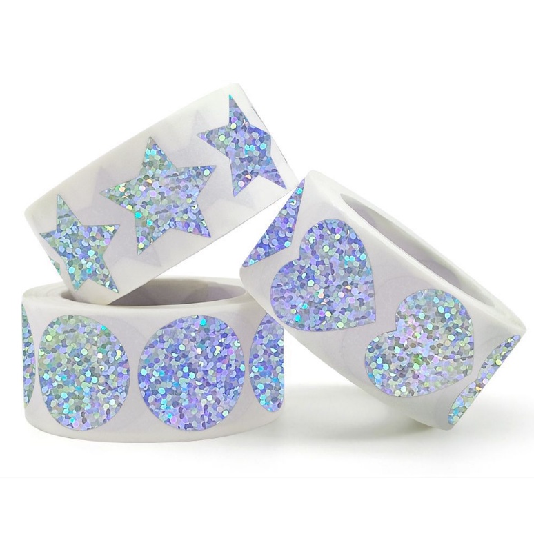 Jual Stiker Label Glitter Dekoratif DIY Sticker Colorfull Pelangi ...