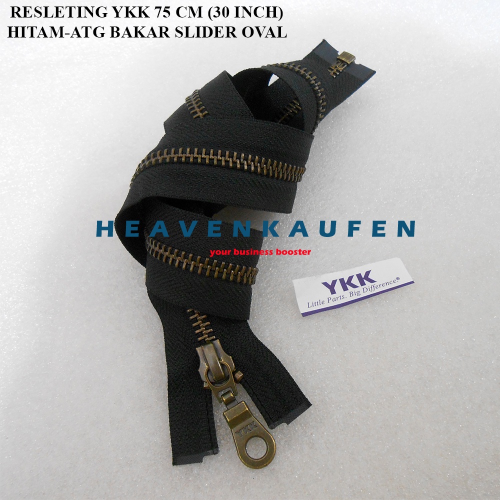 Jual Resleting Zipper Jaket YKK 75 cm Atau 30 inch Type Gigi Besi ATG Bakar Slider Oval Open End ...