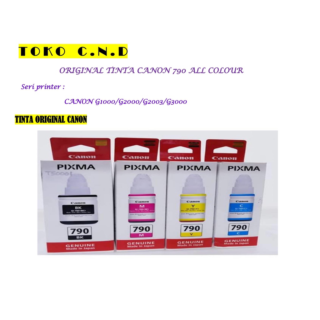 Jual TINTA CANON GI-790 CANON G1000 G2000 G3000 GI790 ALL COLOUR ...