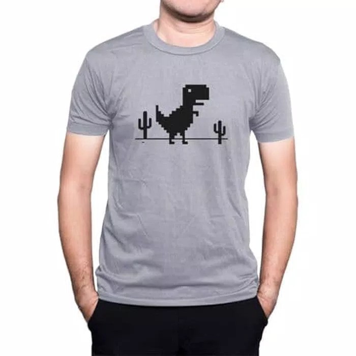 Jual Kaos Dinosaurus No Internet Connection Google bahan Cotton ...
