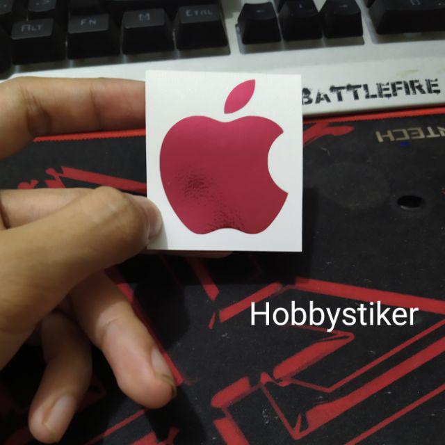 Jual Stiker iphone Apple pink chrome untuk laptop kaca mobil | Shopee ...