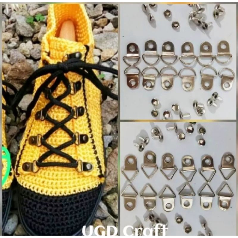 Jual Ring D Plus Paku Rivet Ring Pengait Sepatu Warna Nikel isi 12 Set ...