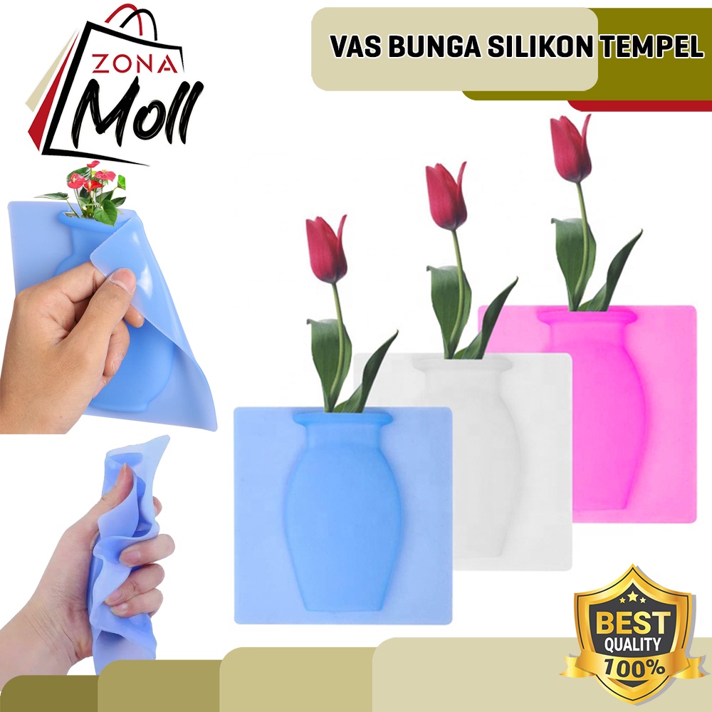 Jual VAS BUNGA UNIK TEMPEL DINDING VAS BUNGA AJAIB SILIKON NEMPEL ...
