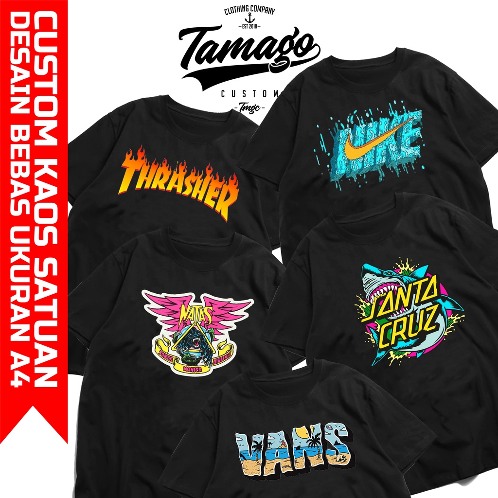 Jual Custom Kaos Sablon Satuan Bisa Request Tulisan atau Gambar UKURAN ...