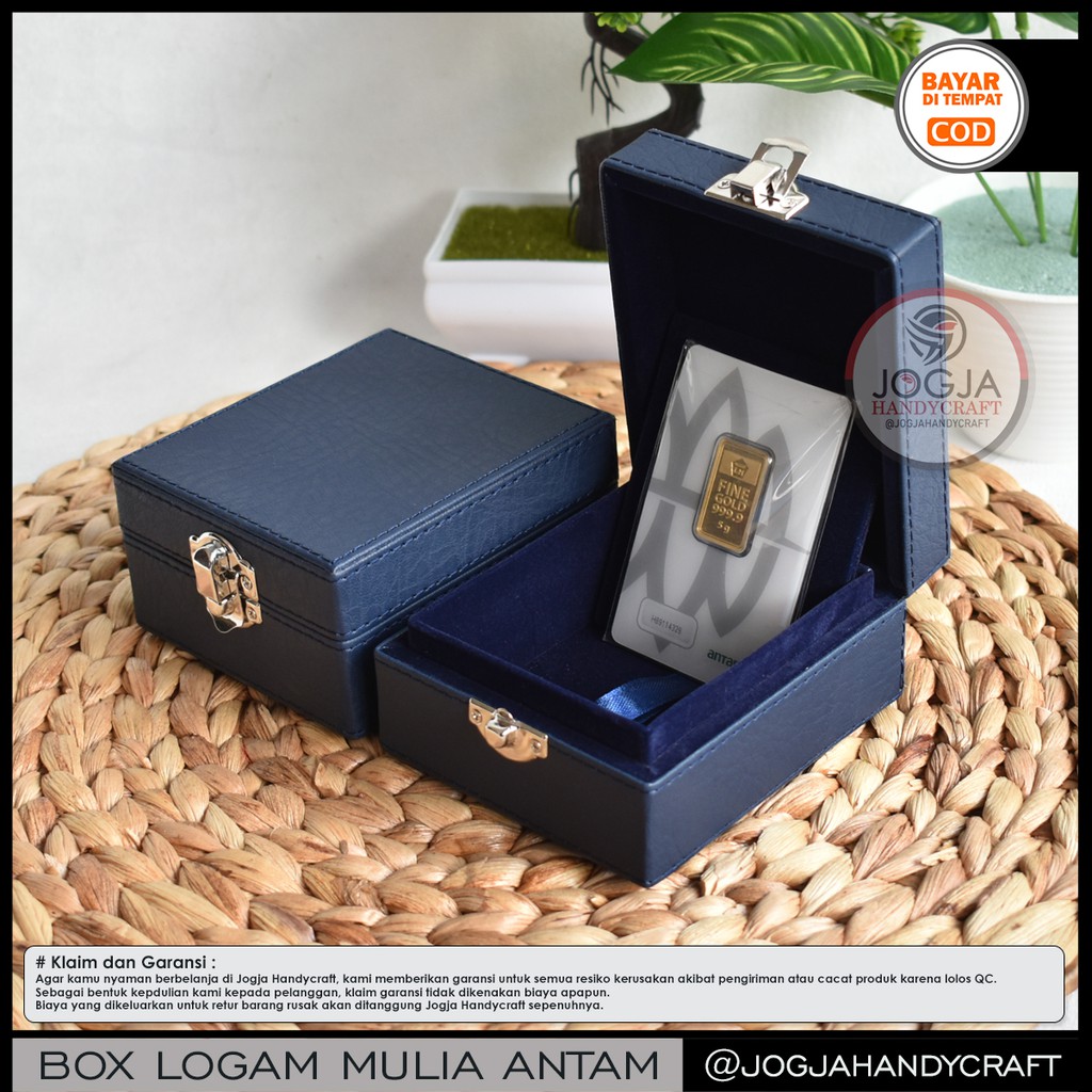 Jual Premium Box Logam Mulia Antam Berjahit / Kotak Tempat Emas Antam ...