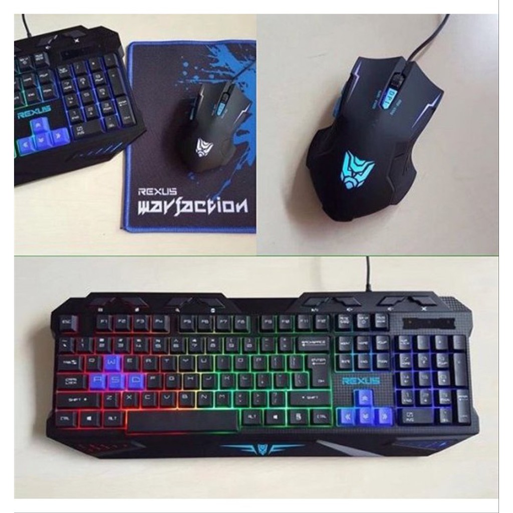 Jual gaming combo keyboard mouse mouspad rexus vr1 WARFACTION keyboard ...