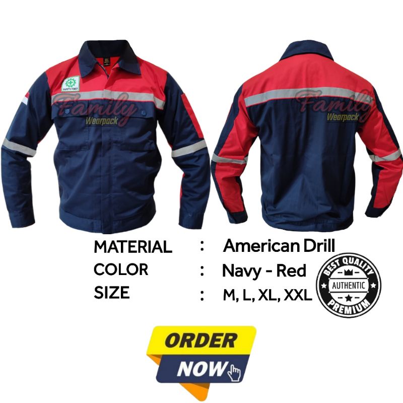 Jual Baju Kerja Safety Lengan Panjang/ Seragam Kerja Proyek/ Werpack ...