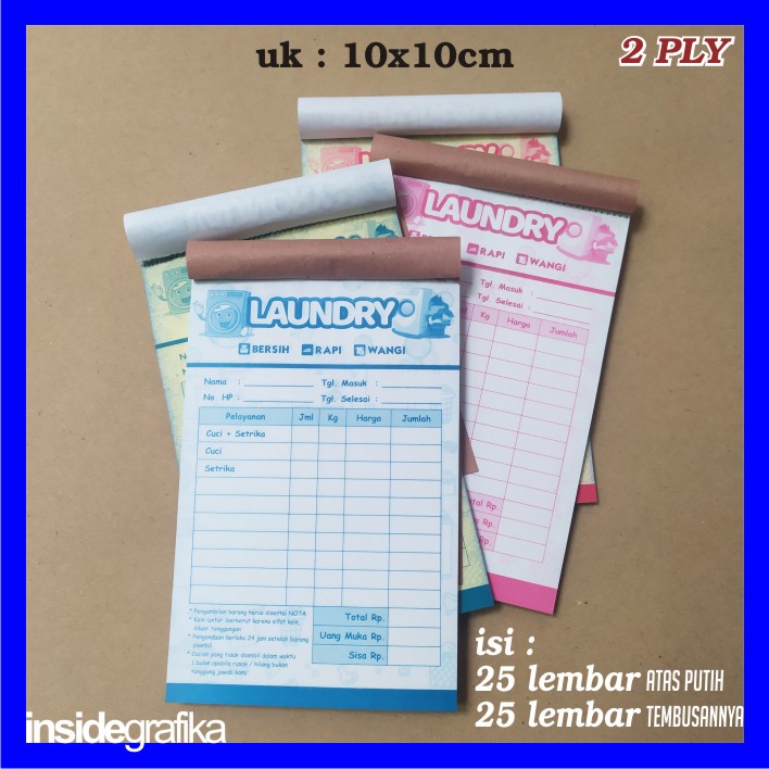 Jual Nota Laundry 2 Ply Rangkap Kuitansi Laundri Kwitansi Kertas ...
