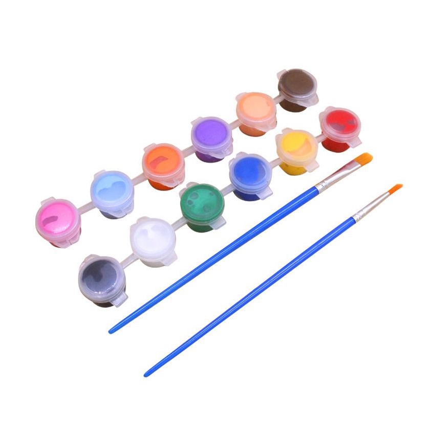 Jual [EDUFUNTOYS] Cat Mewarnai Color Painting Set 12 Warna + 2 Kuas ...