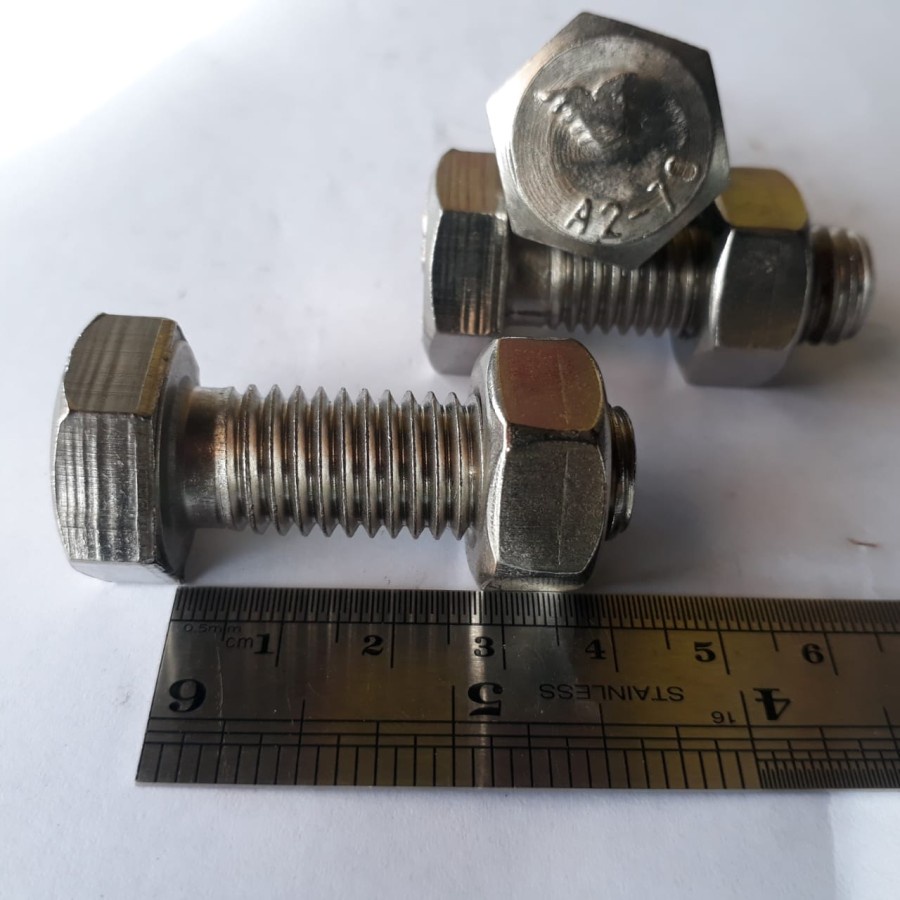 Jual BAUT STAINLESS M14 X 40 / BAUT 22 KUNCI 22 / BAUT SS M14 X 40 SUS ...