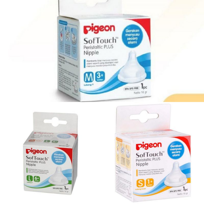 Jual Pigeon SofTouch Peristaltic PLUS Nipple / Nipple Dot | Shopee Indonesia
