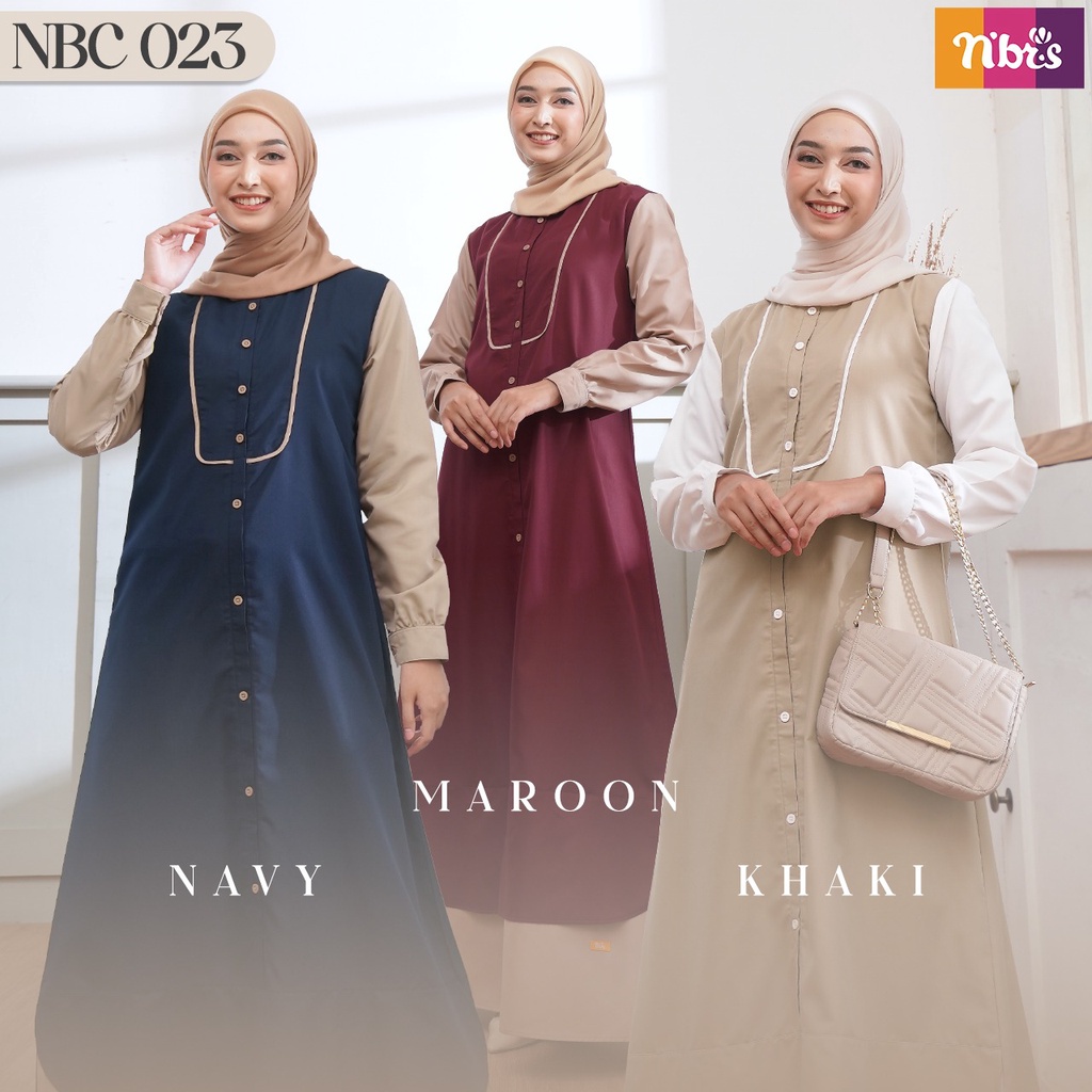 Jual Nibras Gamis NBC 23 Bahan Toyobo Dress Fashion Muslimah Simpel ...